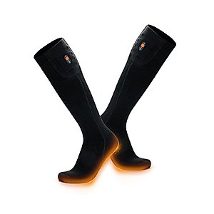 ORORO Heated Socks for Men Women, Rechargeable Electric Socks for Cold Feet(Black,S)