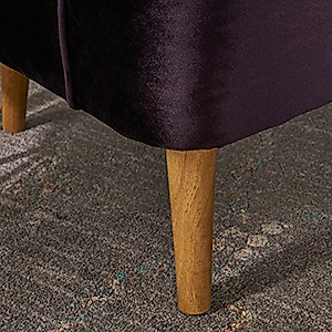 Christopher Knight Home Amaia Modern Velvet Sofa, Blackberry / Walnut