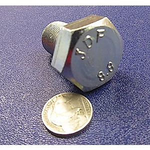 Class 8.8 Zinc Plated Steel Hex Head Bolts FT M20 x 1.5 mm x 30 mm Long 4 pcs., Silver