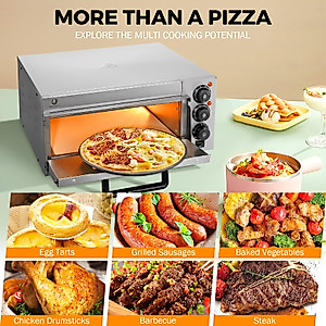 BEAMNOVA Electric Commercial Pizza Oven Countertop,1900W Adjustable Temperature Pizza Oven with 12 Inch Pizza Pan and Pizza Stone for Restaurant Home Pretzels Baked…