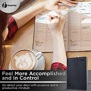 Inamio 2023 Planner Weekly and Monthly – Silver Edition, Hourly Appointment Book 2023 – Softcover and Gift Box – Teacher Planner, College Planner – Simple Design Inspires Productivity – 8.5 x 11