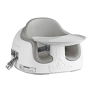 Bumbo Baby Toddler Adjustable Height 3 in 1 Non Slip Multi Seat High Chair Booster with Tray and Safety Straps, Ages 6 to 36 Months, Cool Gray