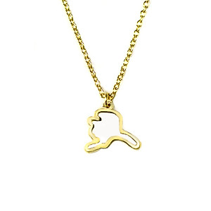 Lucky Feather Texas Shaped State Necklace, 14K Gold-Dipped Pendant on Adjustable 16”-18” Chain