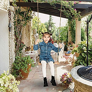 Wooden Tree Swings Tree Swing for Adults Children Kid's Wood Swing Seat with Adjustable Rope 220lbs Load Wooden Swing Set for Indoor Outdoor