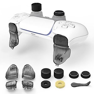 Fosmon Pro Trigger Extender and Thumb Grip Covers Compatible with Sony PS5 Controller (11 PCS), High Rise Non-Slip Thumb Grips and Quick Fire Trigger Extenders Protective Cover for Analog Joystick
