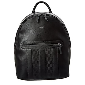 Ted Baker Men's WAYNOR House Check PU Backpack, Black, O/S