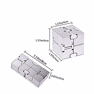 JOEYANK Fidget Cube New Version Fidget Finger Toys - Metal Infinity Cube Prime for Stress and Anxiety Relief/ADHD, Ultra Durable Sensory Gifts for Adults and Kids