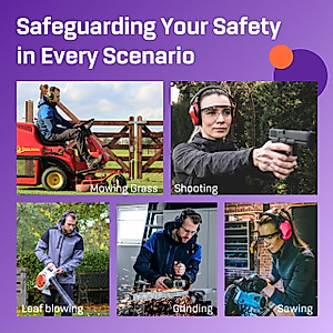 VANDERFIELDS Hearing Protection Ear Muffs for Noise Reduction, 26dB Certified, Noise Cancelling Safety Ear Protection for Shooting, Adult Headphones for Lawn Mowing, DIY, Construction, Woodworking