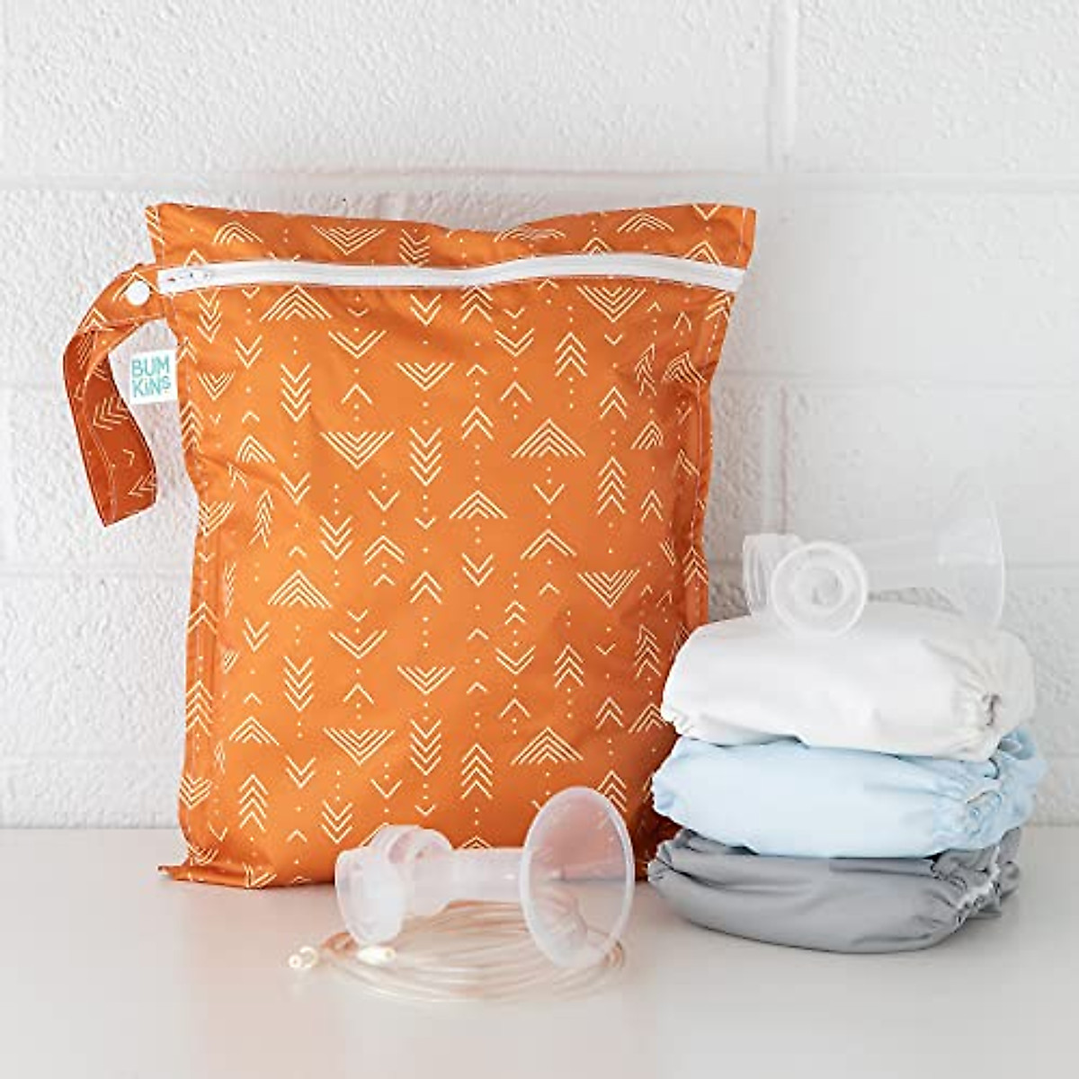 Bumkins Waterproof Wet Bags for Baby, Travel, Swimsuit, Cloth Diapers, Pump Parts, Gym Clothes, Toiletries, Strap to Stroller, Zipper Reusable Bag, Packing Pouch