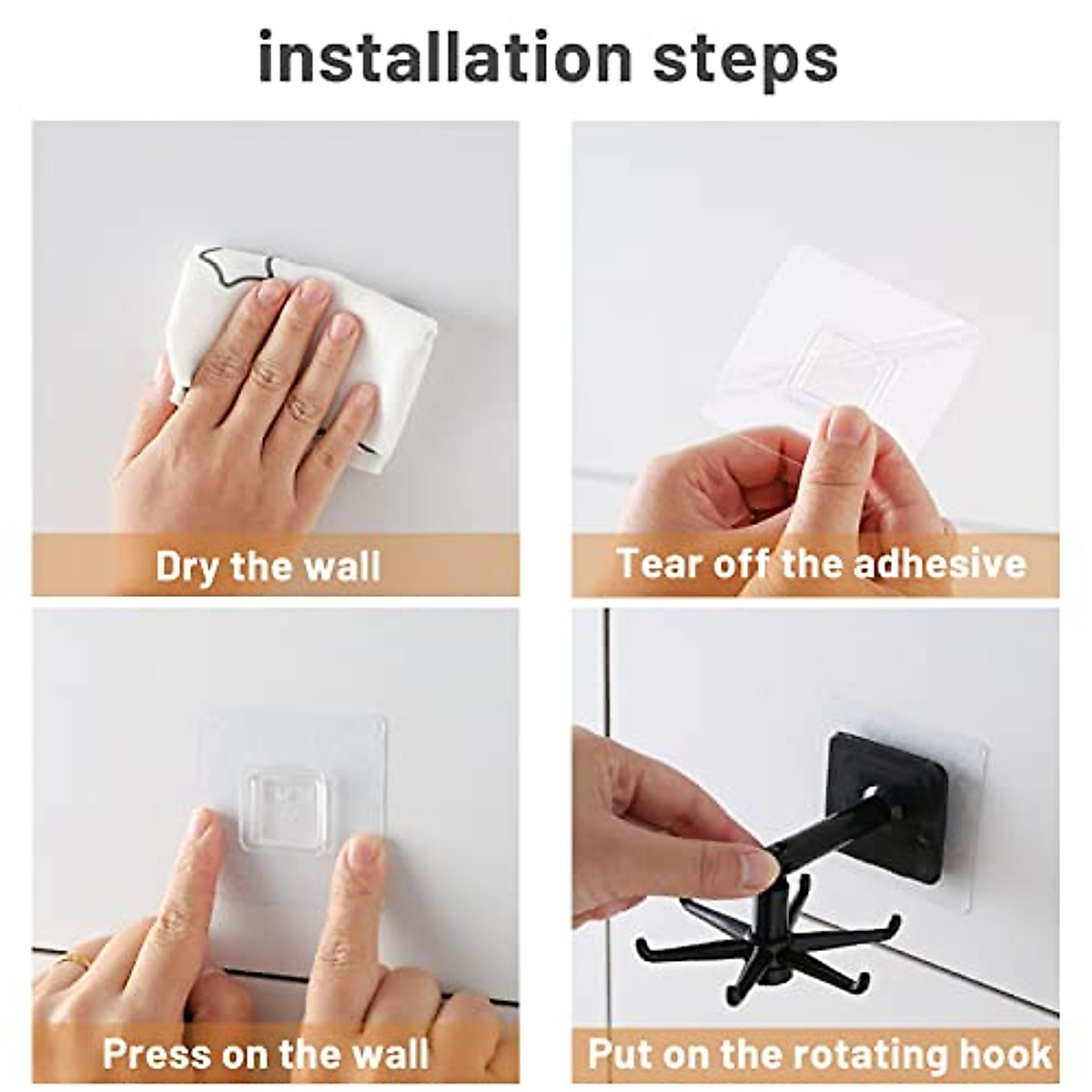 SJORHNUS Kitchen Swivel Hook, 4 Pack Swivel Folding Under Cabinet Kitchen Utensil Hooks, 360° Rotating Hanging Rack for Kitchen Utensils,Bathroom Towels,Entryway Key