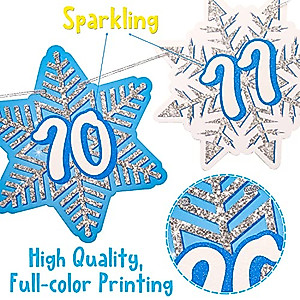 Snowflake First Birthday Party Decoration Snowflake Theme 1st Birthday Photo Banner for Newborn to 12 Months for Baby Shower Winter Onederland Party Supplies