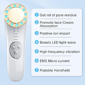 Galvanic Facial Machine Face Massager 7 in 1 Skin Care Tools High Frequency Facial Machine