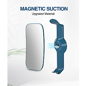 TOUCHBeauty 3X Shower Mirrors for Shaving with Razor Holder, Heldhand & 360 Degree Swivel, Larger Size 11" Blue Bathroom Accessories for Men