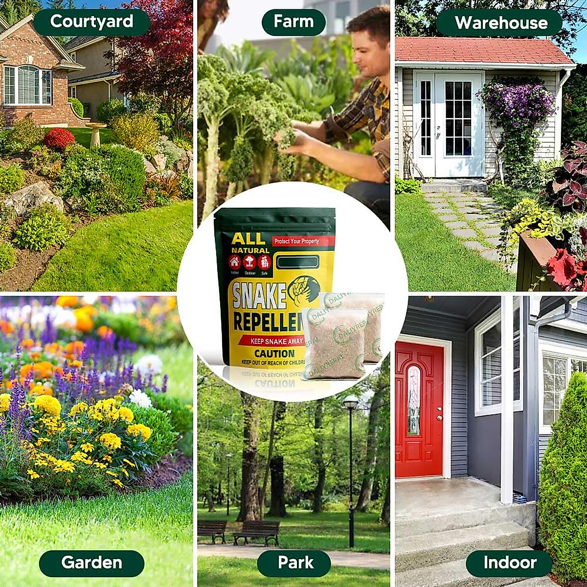 Lowojusl Snake Repellent for Yard Powerful,Outdoor Snake Away Repellent, Snake Out Snake Repellent,Effective Repellent for Snakes, Snakes Repellents for Outdoor Safe Around Kids and Pets 8-Pack