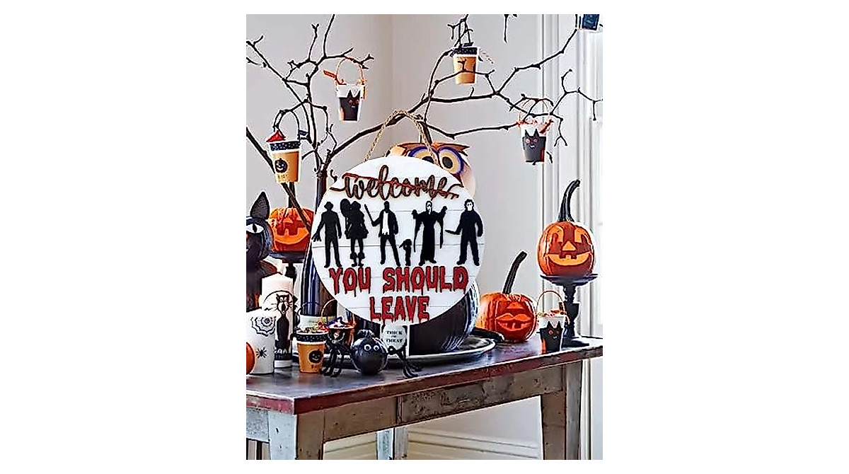 3D Horror Welcome Sign for Front Door Halloween Horror Classic Movie ...