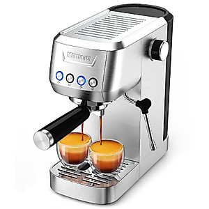 Espresso Machine, 20 BAR Espresso Maker with Milk Frother/Steam Wand, Compact Cappuccino Machine with 48oz Removable Water Tank, Valentines Day Gifts for Him/Her