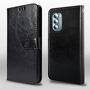 Shields Up for Moto G Stylus 5G Case Wallet 2022, Detachable Magnetic Wallet Case with Card/Cash Slots & Wrist Strap, Slim Durable Shockproof [Vegan Leather] Cover for Motorola G Stylus 5G 2022, Black