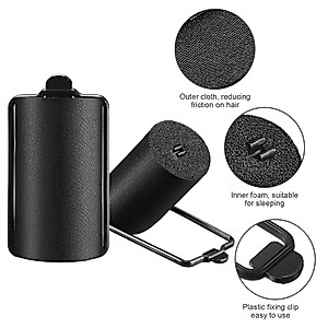 Syhood 18 Pcs Satin Rollers for Black Hair Foam Sponge Rollers Black Silk Satin Wrapped Hair Curlers for Hairdressing Styling(1.42 Inch)