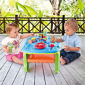 PLAY Baby Activity Table & Learing Table, 7-in-1 Multi Kids Activity Table Set Early Education Toy, Musical Table & Block Table, Toys for Toddlers Infants Kids 1 2 3 Year Olds Boys Girls Gifts