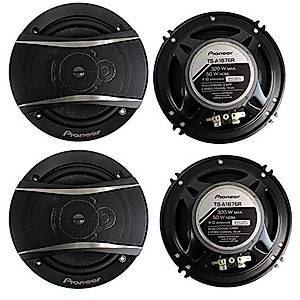 PIONEER TS-A1676R 6.5 Inch 3-Way 320 Watt Car Coaxial Stereo Speakers Four (4) Speakers Included