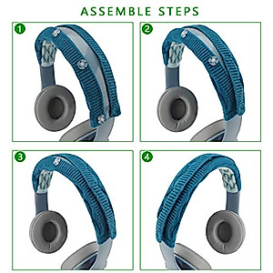 Geekria Headphone Headband Cover Compatible with Audio-Technica, Beat, Bose, AKG, Sennheiser, Skullcandy, Sony Replacement Headband/Headband Protectors/Top Pad Protector Sleeve (Pop Blue)