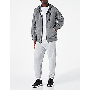 Under Armour Men's UA Rival Fleece Full Zip Hoodie , Pitch Gray Light Heather (012)/Onyx White , XX-Large