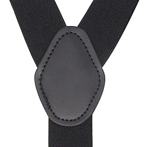 Timiot Mens Suspender with Swivel Hooks Adjustable Braces Y Shaped Elastic Comfortable Braces Strap (Black)