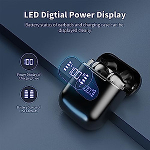 Wireless Earbuds Bluetooth 5.3 Headphones Playback Stereo 36H Battery Life LED Power Display Earbuds with Wireless Charging Case IPX6 Waterproof Bluetooth Earbuds with Mic for Android iOS