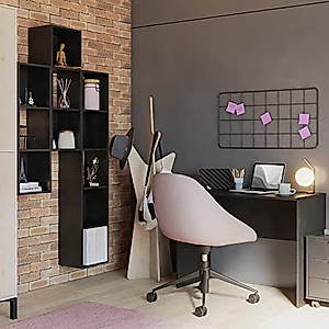 FALKK Furniture 5-Tier Shelf – Natural Wood Tall Bookshelf – Minimalist 5-Tier Bookshelf for Living Room, Office, Bedroom – Eco-Friendly Reforestation Wood Bookshelf (Black)