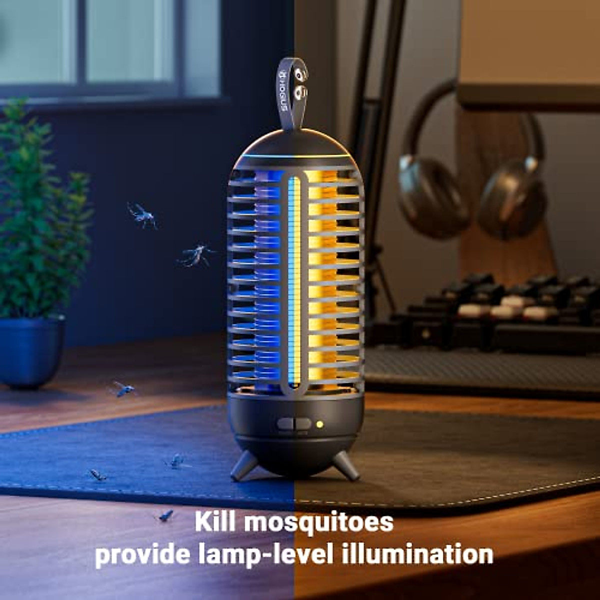 Cordless Bug Zapper Outdoor & Fly Zapper Indoor & Wireless Mosquito Zapper Portable Camping Bug Zapper Fly Trap 2500mAh Electric Ideal for Traps (Black)