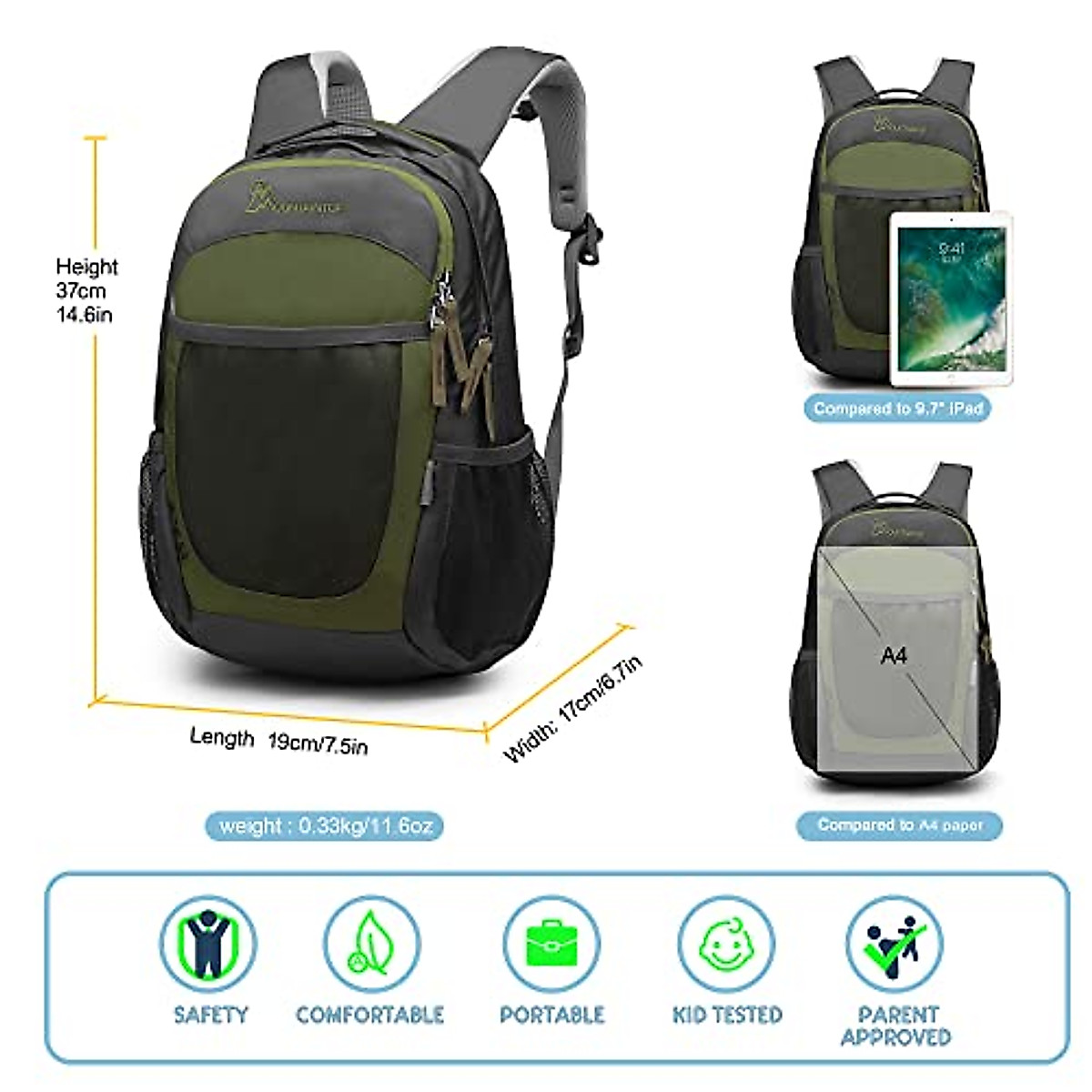 MOUNTAINTOP Kids Backpack for Boys Girls School Camping Childrens Backpack