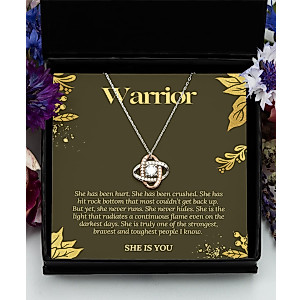Meaningful Necklaces for Women, Inspirational Gifts for Women, Encouragement Gifts for Women, Cheer Up Gifts for Women, Strong Woman Gifts for Women, Gold Plated, Cubic Zirconia