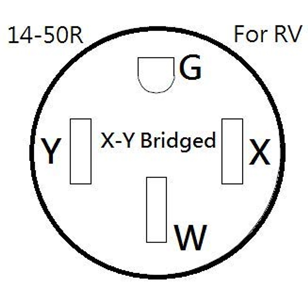 Parkworld 62282 RV Adapter Cord NEMA 5-20P to 14-50R Two Hots Bridged (ONLY Output 125V for RV, NOT for EV) 1.5 feet.