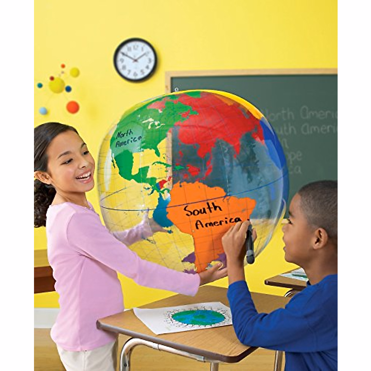Learning Resources Inflatable Labeling Globe - Geography Class Supplies for Kids, Inflatable Earth, Classroom Science Supplies