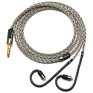 GUCraftsman MMCX 6N Single Crystal Silver 2.5mm/4.4mm Balance Earphone Upgrade Cable for SHURE SE846 SE535 Xelento Remote t8ie t9ie UE900S IT04 DK4001 W60 Andromeda Vega JVC FW001 FW002 (3.5mm Plug)