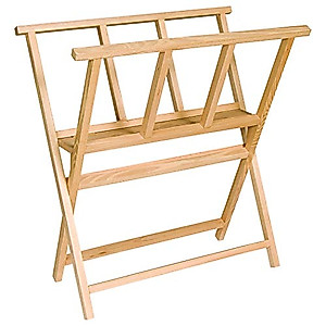 Creative Mark Folding Wood Large Print Rack - Perfect for Display of Canvas, Art, Prints, Panels, Posters, Art Gallery Shows, Storage Rack - [Beechwood Finish]