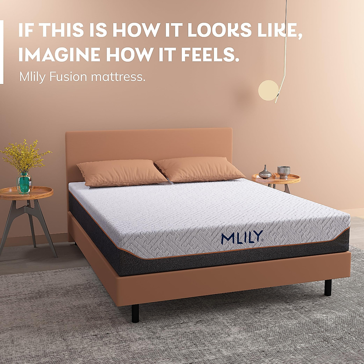 MLILY Fusion Supreme Full Memory Foam Hybrid Mattress 11.5 Inch, Gel Cooling Mattress Bed in a Box Made in USA,CertiPUR-US Certified Mattress for Back Pain Relief 54"x75"x11.5"