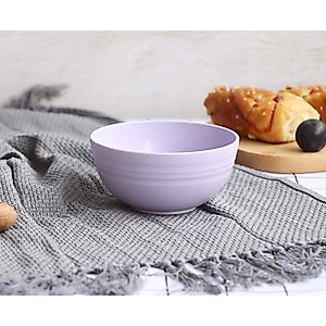 BUBERO Small Kids Bowls Set of 5, Plastic Bowls Reusable Wheat Straw Cereal Bowls for Snack, Side Dishes, Microwave Safe Mini Bowls