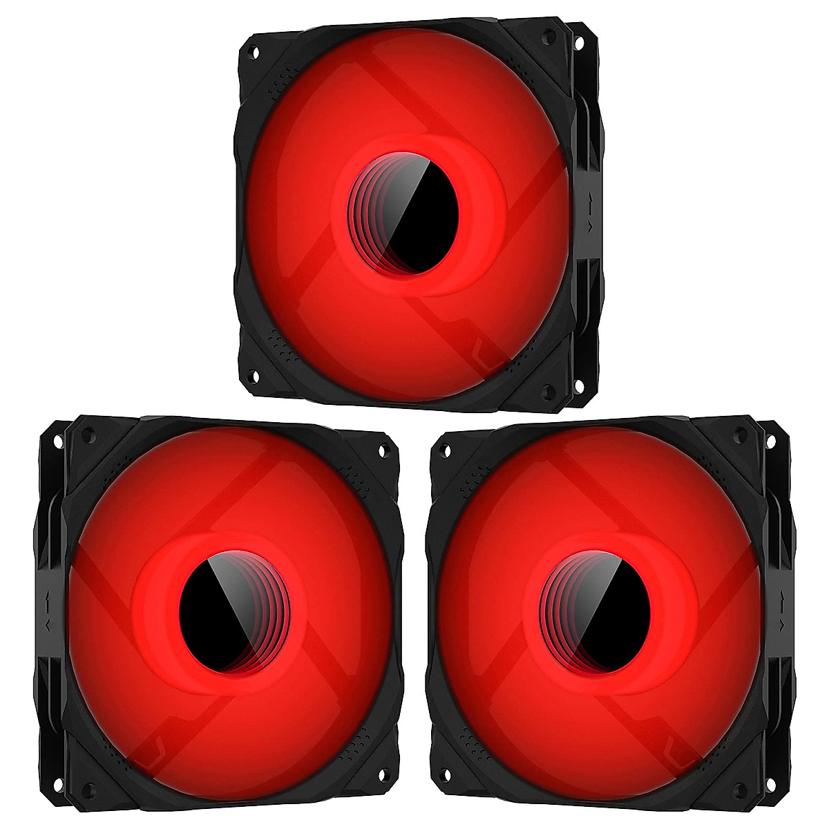 novonest 120mm PC Case Fan,3-Pin Red Led High Performance Mirror Cooling Fan,Low Noise High Airflow Ultra Quiet Computer Fan for PC Cases,Long Life Bearing Computer Cooling Fan,UA01RD3(3-Pack)