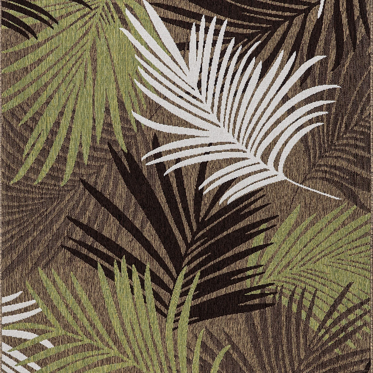 GAD Yarpeq Premium Tropical Palm Tree Leaves Indoor Outdoor Area Rug (Brown-Green, 2'7"x 3'3" Mat)