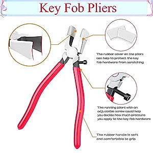 Modacraft Key Fob Hardware, Keychain Hardware Set Includes 60PCS 1 Inch Key Fob Hardware Wristlet Keychain With Key Fob Hardware Pliers Tool for Wrist Strap Key Chain, Lanyard Clasp Hardware