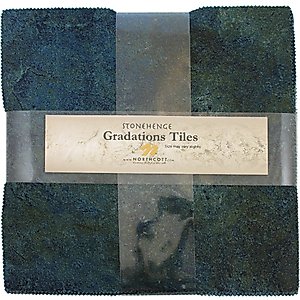 Stonehenge Gradations Blue Planet Stone Tiles 42 10-inch Squares Layer Cake Northcott