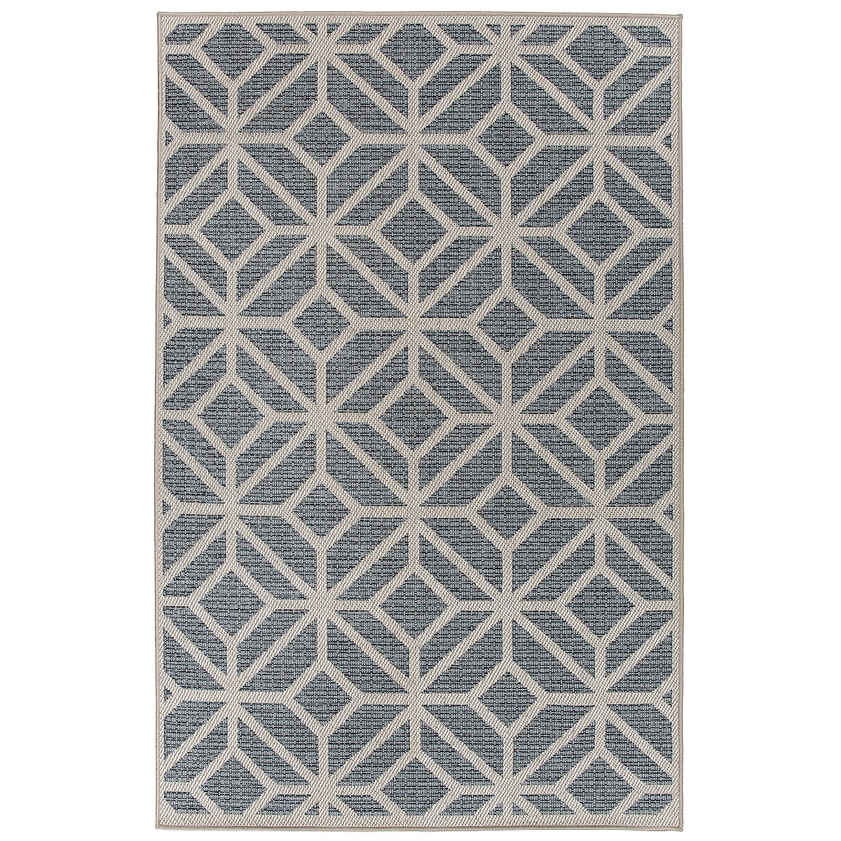 Rugshop Contemporary Geometric Rug for Patio, Dec, Balcony, Indoor/Outdoor Area Rug 7'10" x 10' Blue