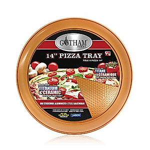 Gotham Steel 14” Perfect Pizza Tray – with Premium Nonstick Copper Coating – PTFE/PFOA Free, Dishwasher & Oven Safe to 500°,1720