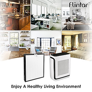 Flintar Vital 200S True HEPA Replacement Filter, Compatible with LEVOIT Vital 200S Air Purifier, H13 True HEPA + Activated Carbon Replacement filter, Part # Vital 200S-RF, 1-Pack