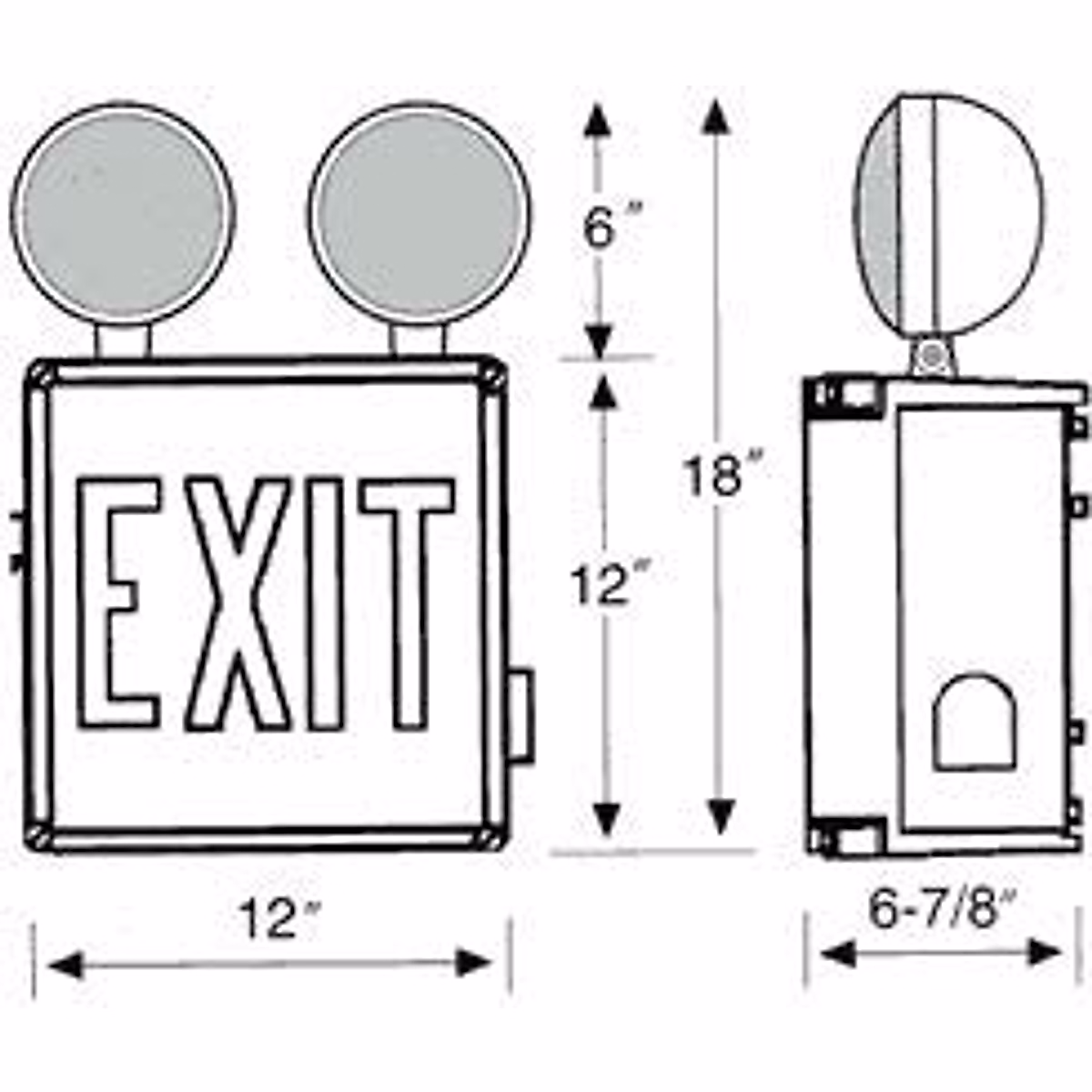 NEMA 4X Exit Sign Emergency Light Combo