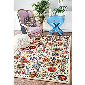nuLOOM Deonna Hand Tufted Wool Area Rug, 4' x 6', Multi