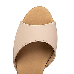 YKXLM Women's Ballroom Dance Shoes Latin Salsa Bachata Performance Dancing Shoes,095,Beige,8.5US