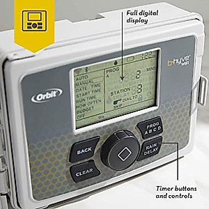 Orbit 57950 B-hyve Smart 12-Zone Indoor/Outdoor Sprinkler Controller, Compatible with Alexa Gray