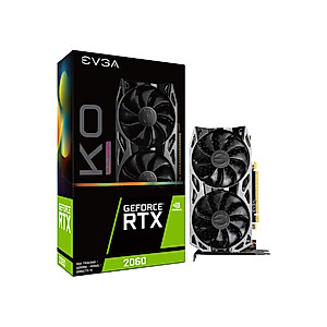 EVGA 06G-P4-2068-KR GeForce RTX 2060 KO Ultra Gaming, 6GB GDDR6, Dual Fans, Metal Backplate